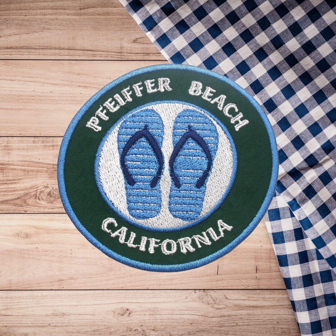 Pfeiffer Beach California Patch Flip Flops Patch Embroidered Iron-on ...