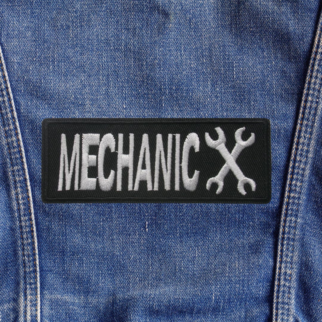 Mechanic Patch Embroidered Iron on Applique for Jacket Vest Backpack ...