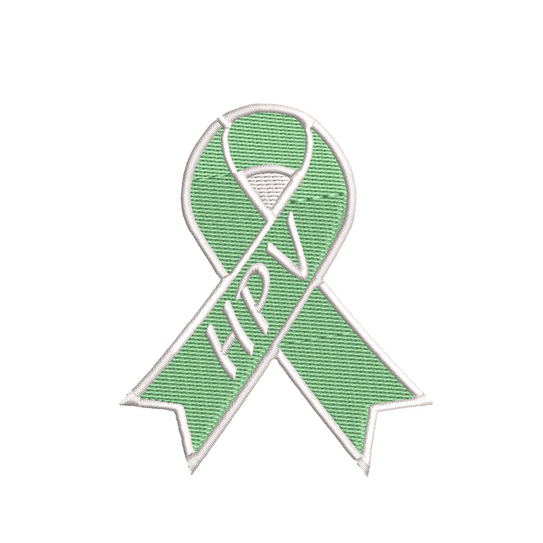 HPV Awareness Mint Ribbon Patch Embroidered Iron-on Applique Vest ...