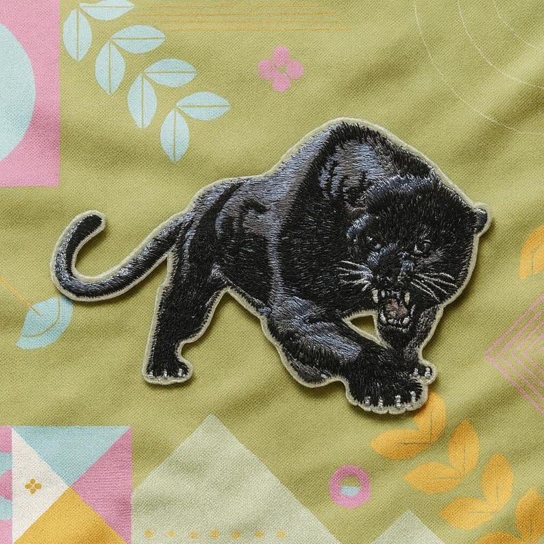 Black Panther Patch/iron-on Patch/wild Animal Badge/big Cat Lovers ...