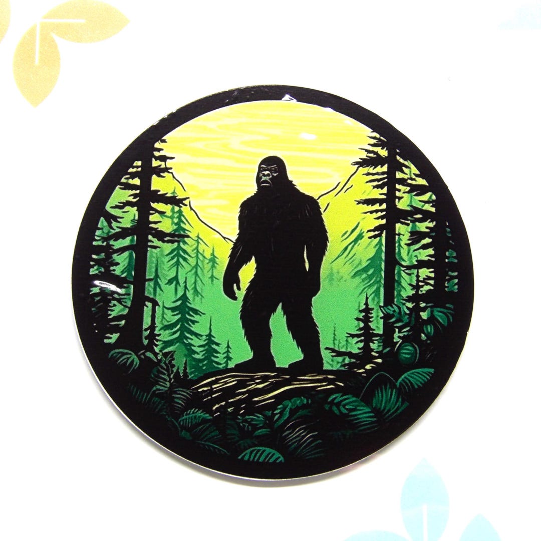 Bigfoot in the Forest Sticker, Vinyl Stickers Decals, Sasquatch Sticker ...