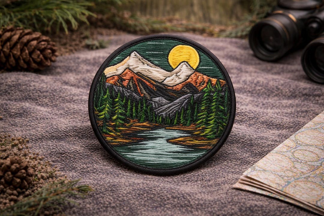 Mountain Lake Patch/iron-on Patch/nature Badge/camping & Hiking ...