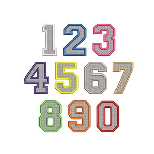 High School Varsity Numbers Patch College Letterman Jacket Embroidered ...