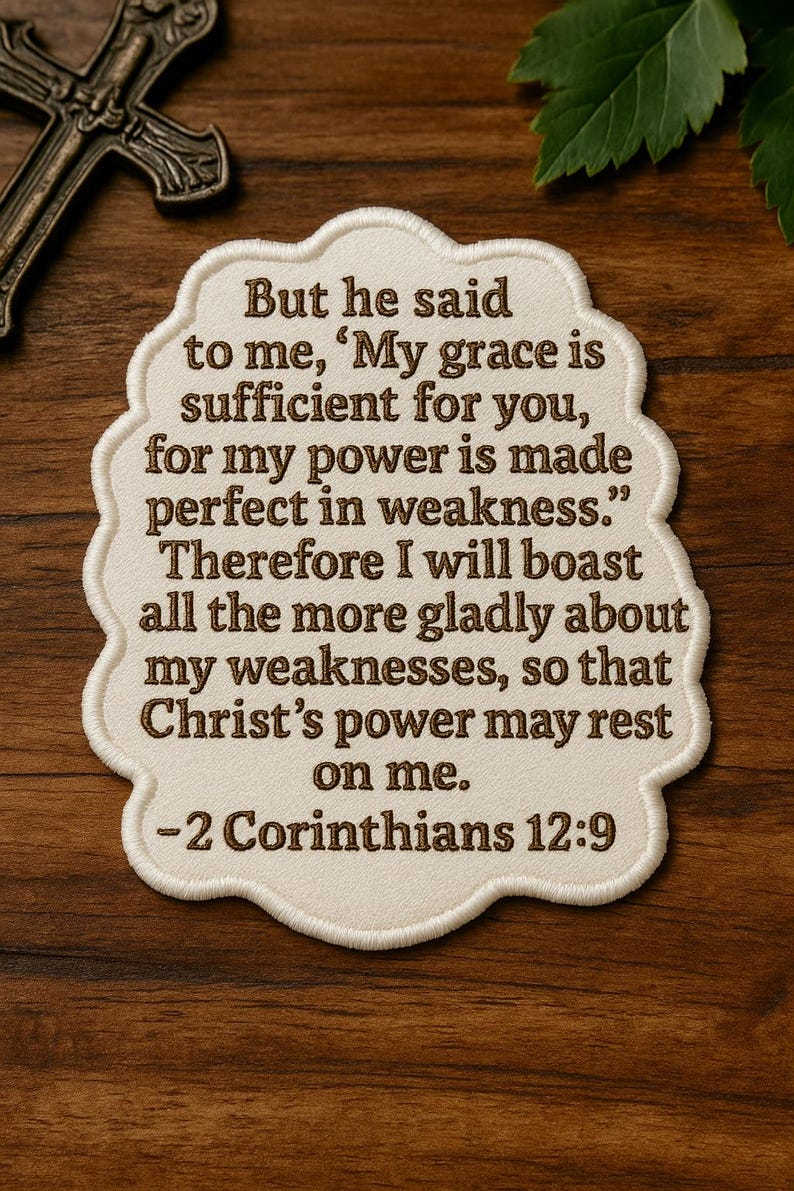 2 Corinthians 12:9 Patch, Bible Verse Patch, Iron-on Patch, Christian ...