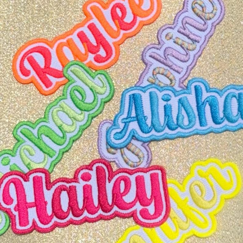 Custom Name Patch Embroidered, Colorful Custom Name Patches, Sew On ...