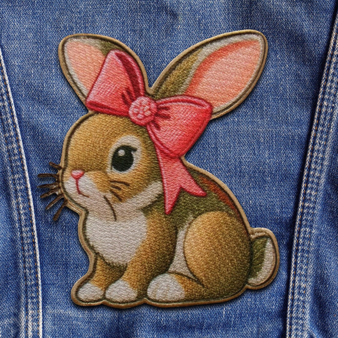 Iron-on Rabbit Patch/bunny Badge/decorative Patch/diy Embroidery ...