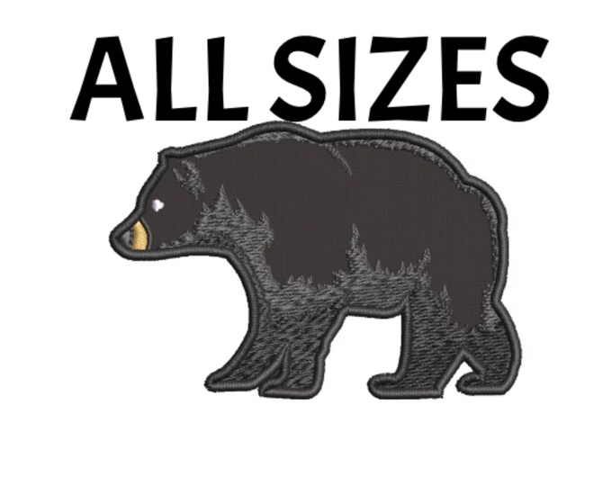 Bear Black Bear W/fish Wild Animal Embroidered Iron on Applique Patch ...