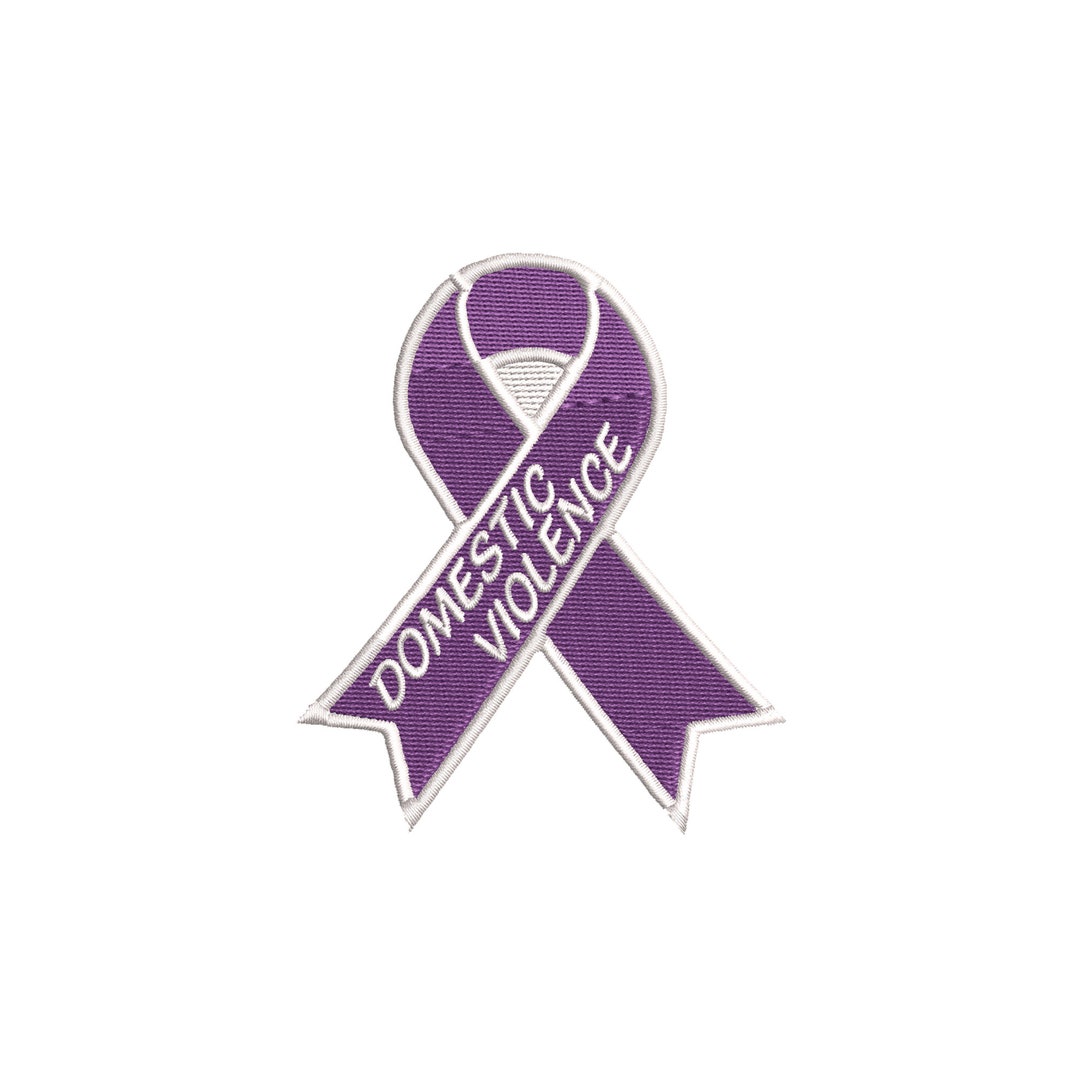 Domestic Violence Awareness Purple Ribbon Patch Embroidered Iron-on ...