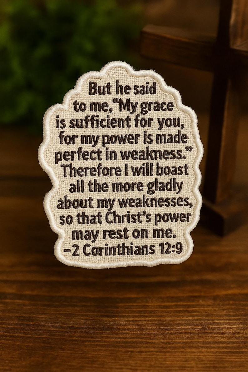 2 Corinthians 12:9 Patch, Bible Verse Patch, Iron-on Patch, Christian ...