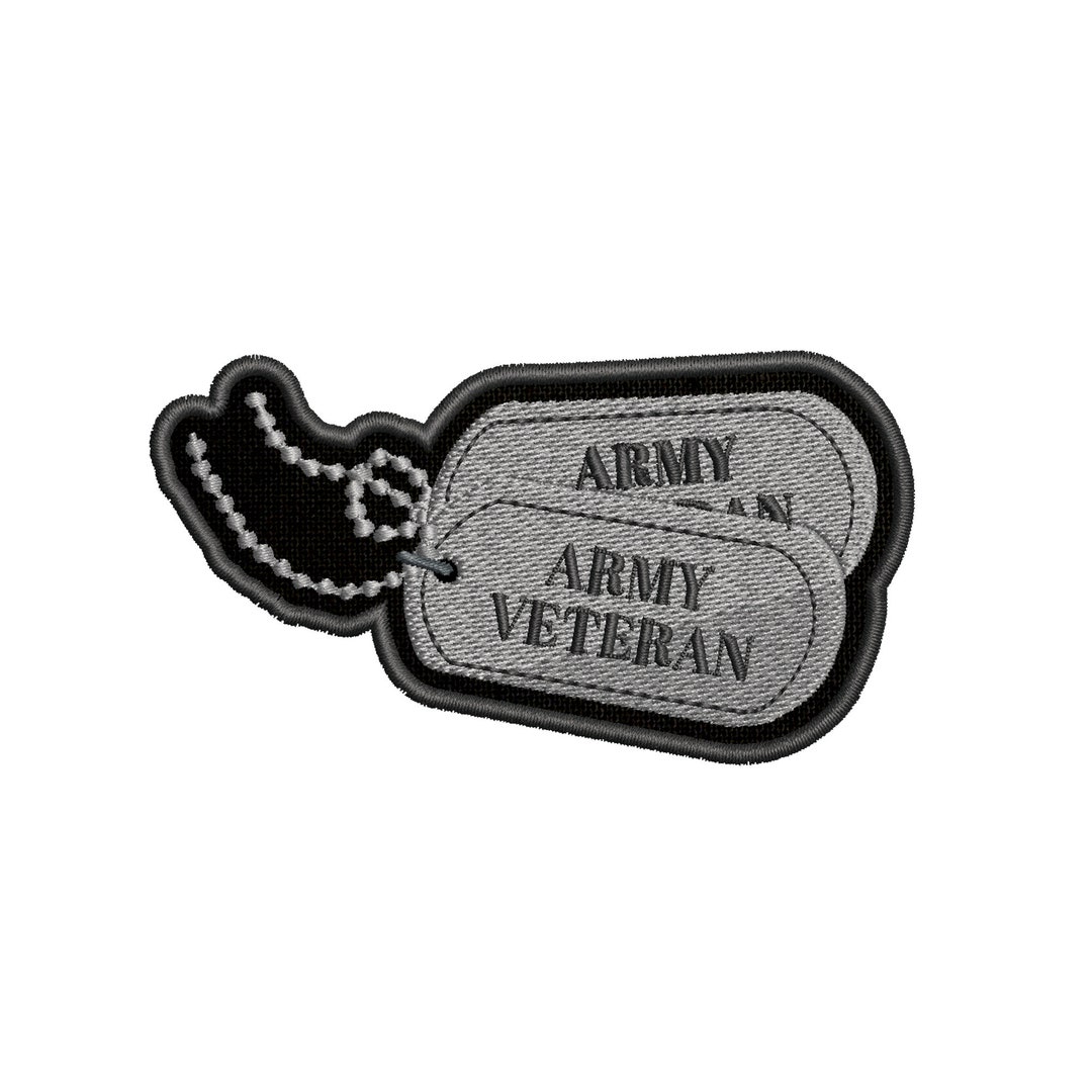 Army Veteran Dog Tags Embroidered Patch Iron-on / Sew-on - Etsy