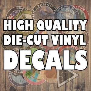 Colorful Mountain Lake Forest River Sticker, Vinyl Stickers Decals ...