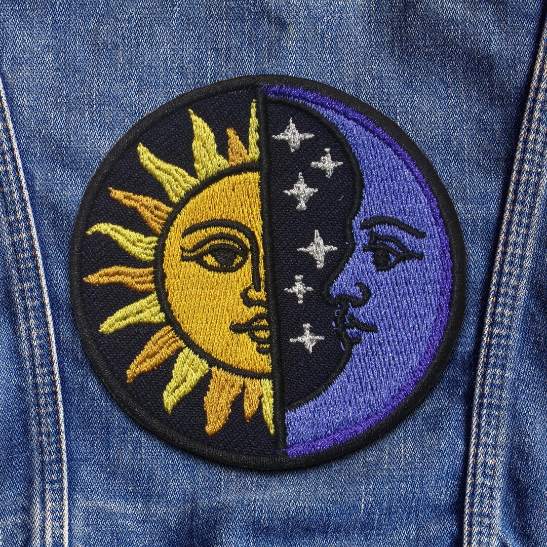 Sun & Moon Patch - Iron on Patch - Embroidered Patches for Jackets ...