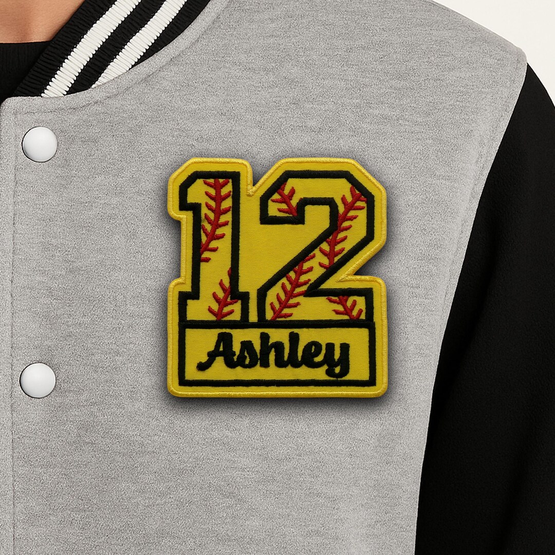 Personalized Softball Name Patch, Custom Embroidered Softball Number ...
