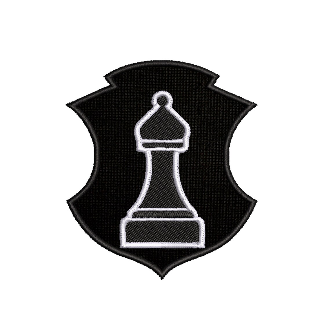Black Bishop Chess Piece Patch Embroidered DIY Iron-on/sew-on Applique ...