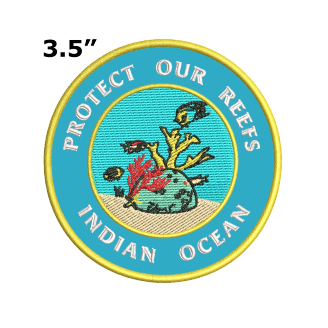 Protect Our Reefs Indian Ocean Embroidered Patch Iron-on/sew-on Badge ...