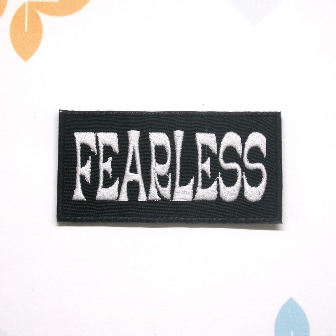 Fearless Patch Embroidered Iron-on/sew-on Applique Vest Jacket Clothing ...