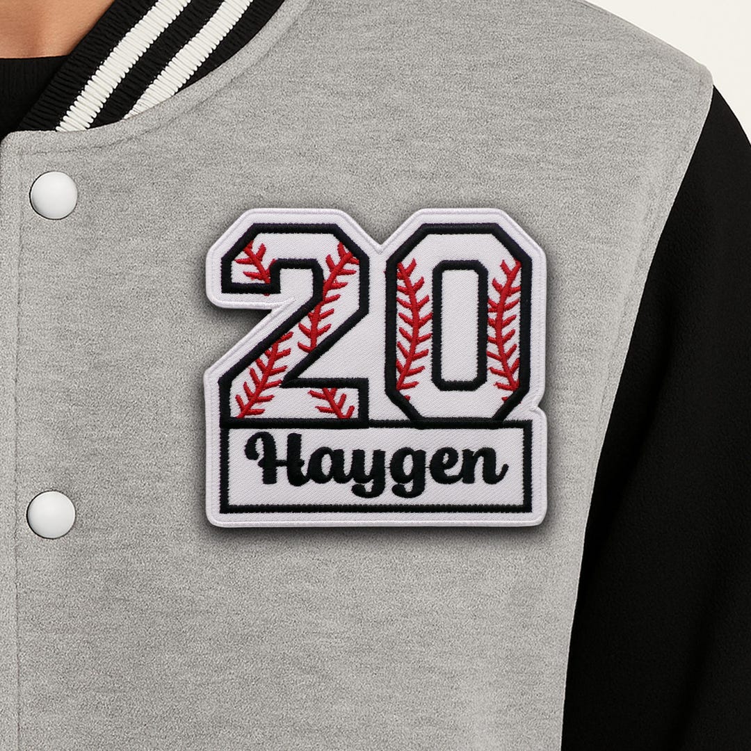 Personalized Baseball Name Patches, Custom Embroidered Baseball Number ...