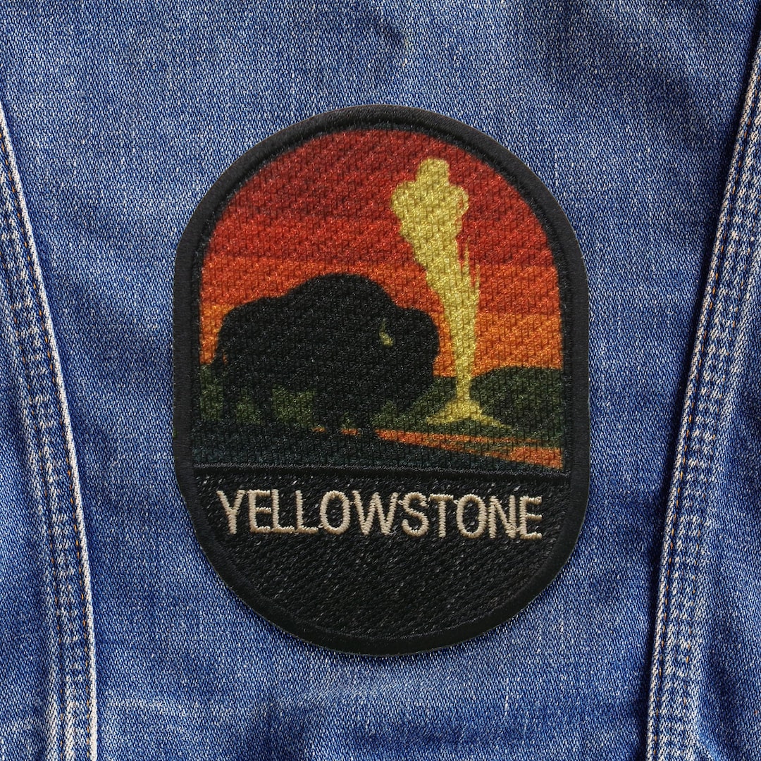 Iron-on Yellowstone Park Patch/bison Patch/nature Badge/sew-on Applique ...