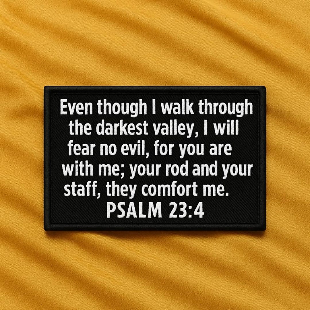 Bible Verse Patch/psalm 23:4 Patch/iron-on Patch/christian Religious ...