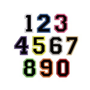 High School Varsity Numbers Patch College Letterman Jacket Embroidered ...