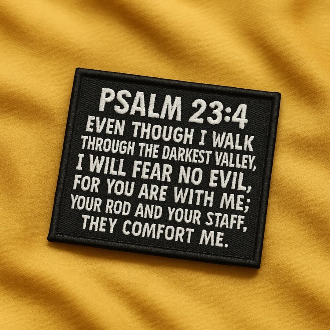 Bible Verse Patch/psalm 23:4 Patch/iron-on Patch/christian Religious ...