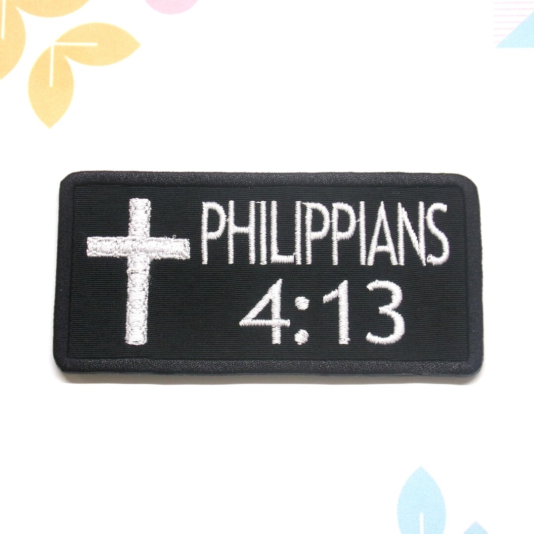 Philippians 4:13 Bible Verse Cross Patch Embroidered Iron-on/sew-on ...
