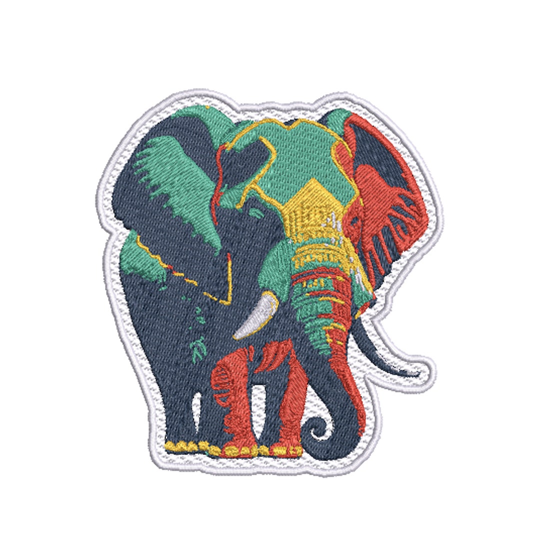 Elephant Patch Iron-on Embroidered Applique for Backpack Clothing Bag ...