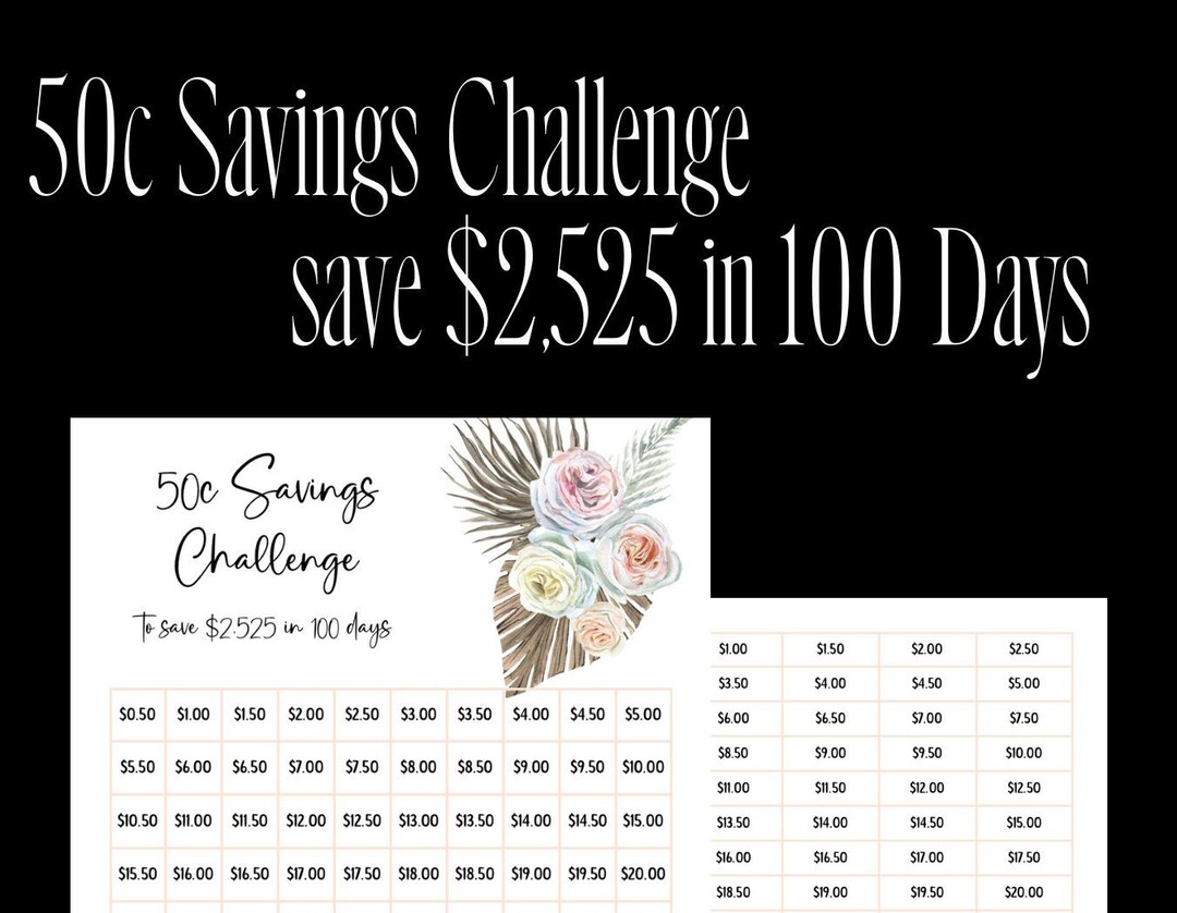 50c SAVINGS CHALLENGE Printable Christmas Saving Tracker Savings ...