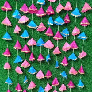 5 Feet Long Multicolor Frill Hanging Strings for Indian Decoration ...