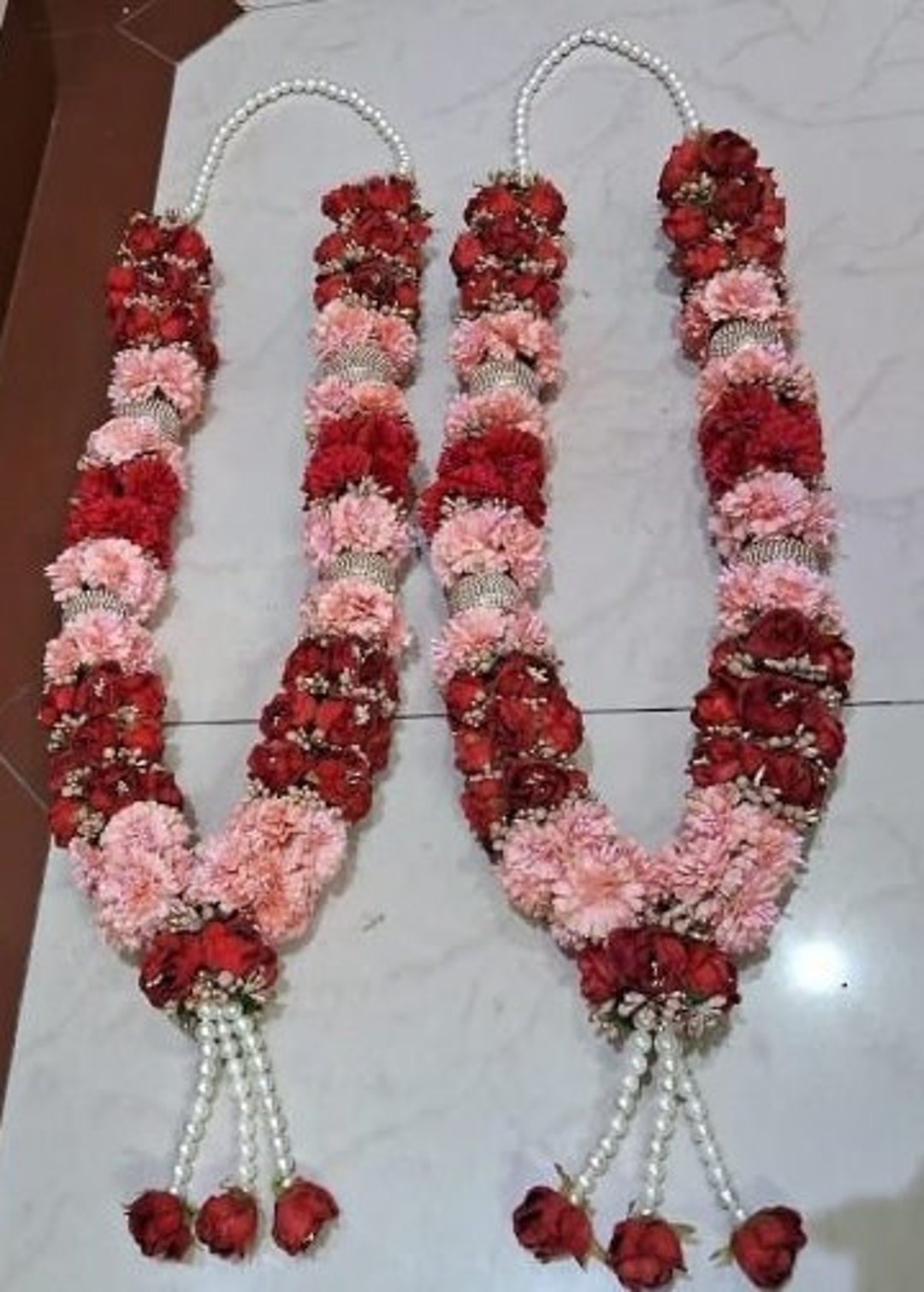 Pair of Bride and Groom Garland, Varmala Wedding Mala, Honor Mala ...