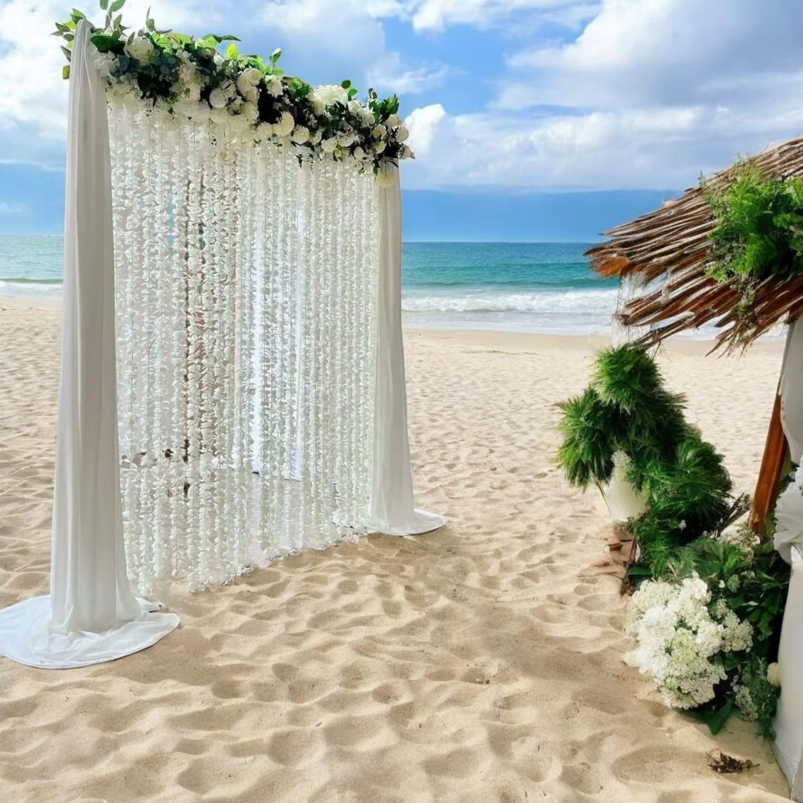 6ftx6 Ft Nikah Pardah Partition Set of Garlands,top Flower Runner ...