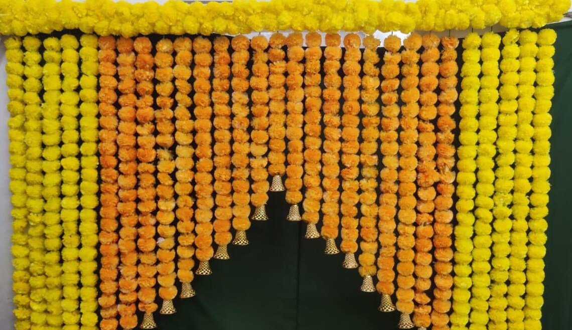 Marigold Flower Stage Decoration Backdrop for Wedding Decor ,mandap ...