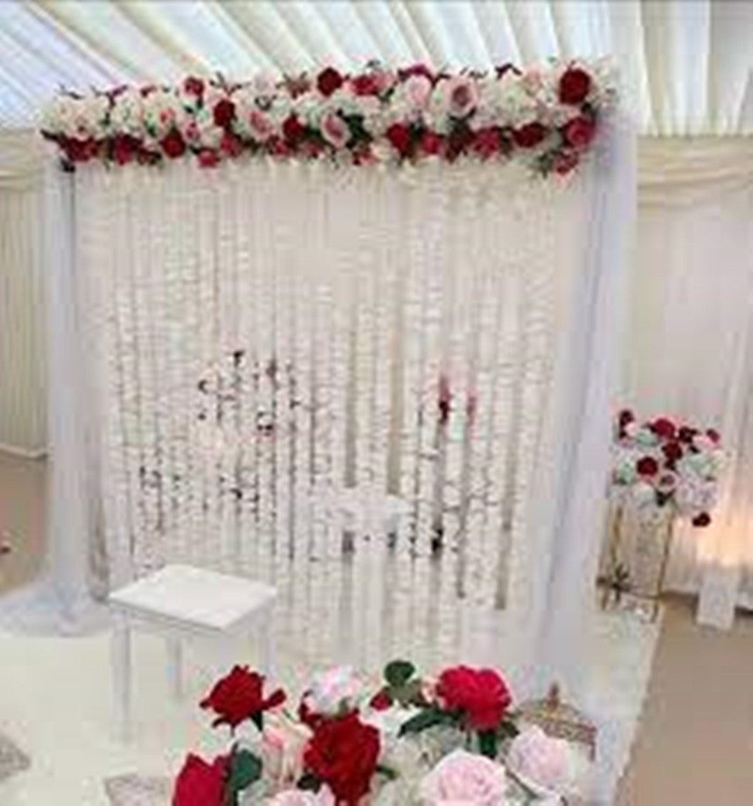 5x6 Ft Nikah Pardah Set of Blossom Flower Garlands, Flower Runner ...