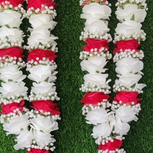 Rose and Baby Breath Flower Varmala Design for Jaimala Milni Mala ...