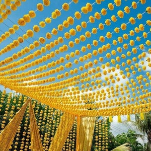8 Ft Marigold Flower String Garland for Indian Wedding Mandap ...