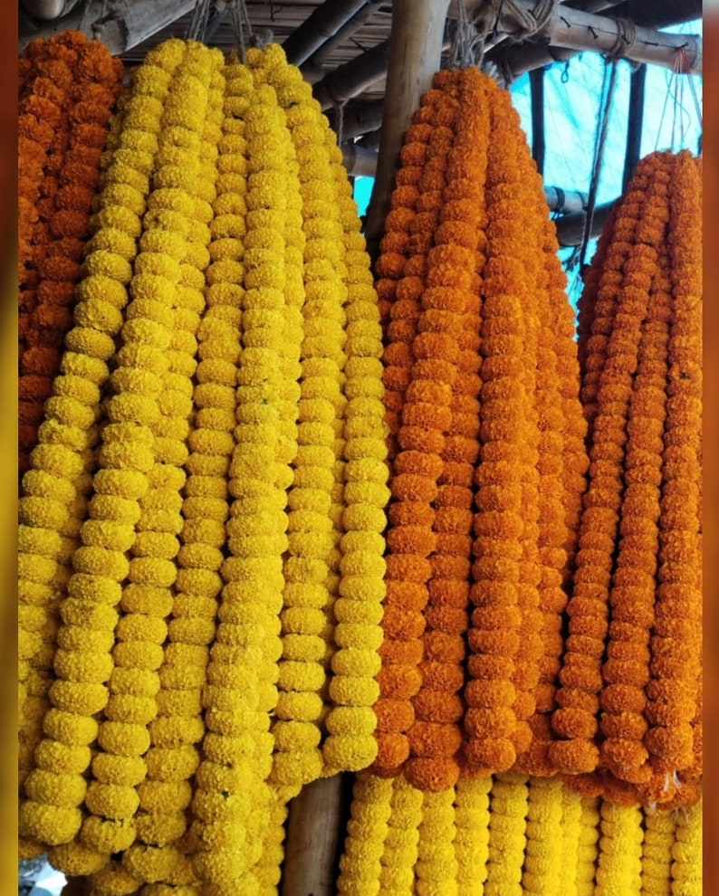 8 Ft Marigold Flower Garland for Indian Wedding Decoration - Etsy