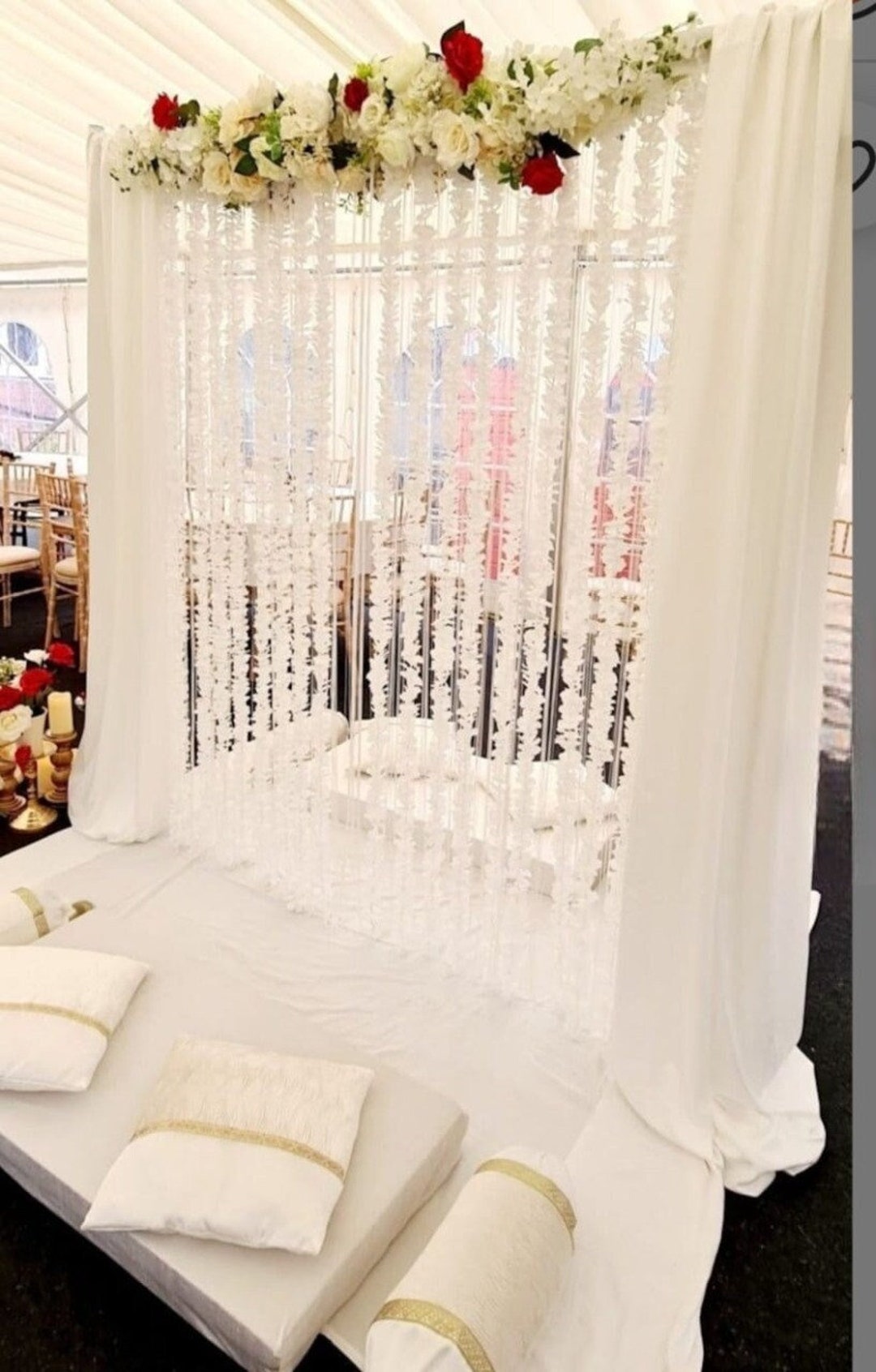 Nikah Pardah Partition Set of Blossom Flower Garlands, Fabric & Flower ...