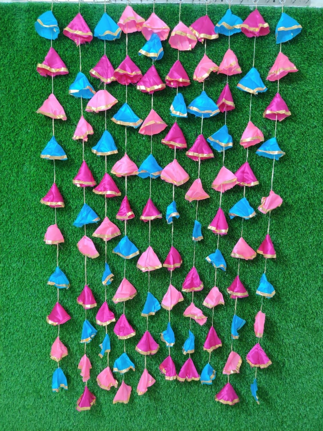 5 Feet Long Multicolor Frill Hanging Strings for Indian Decoration ...