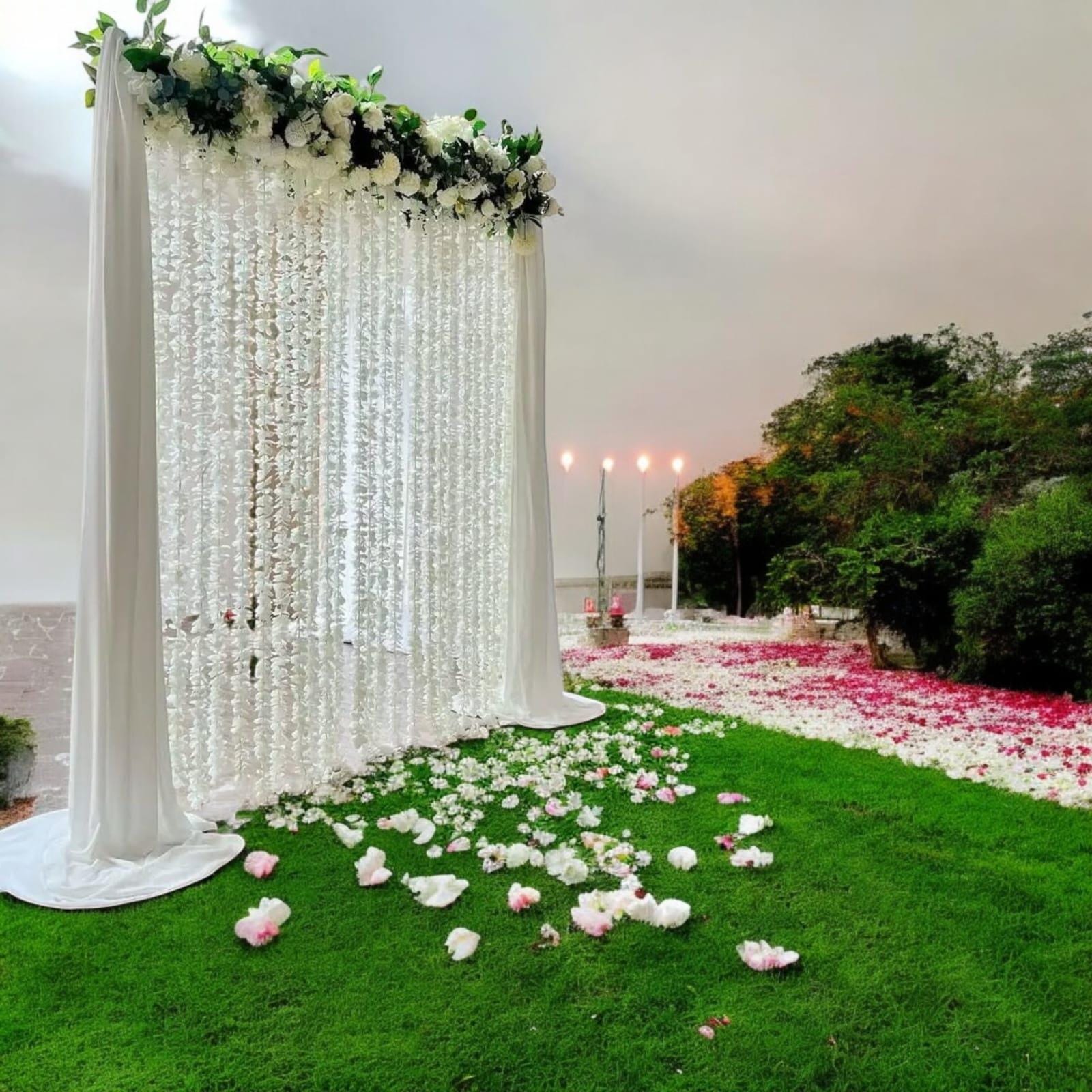 6ftx6 Ft Nikah Pardah Partition Set of Garlands,top Flower Runner ...