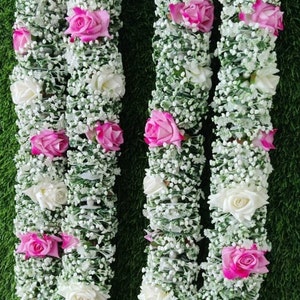 Wedding Garlands Baby Breath and Rose Flower Varmala Asain Wedding ...