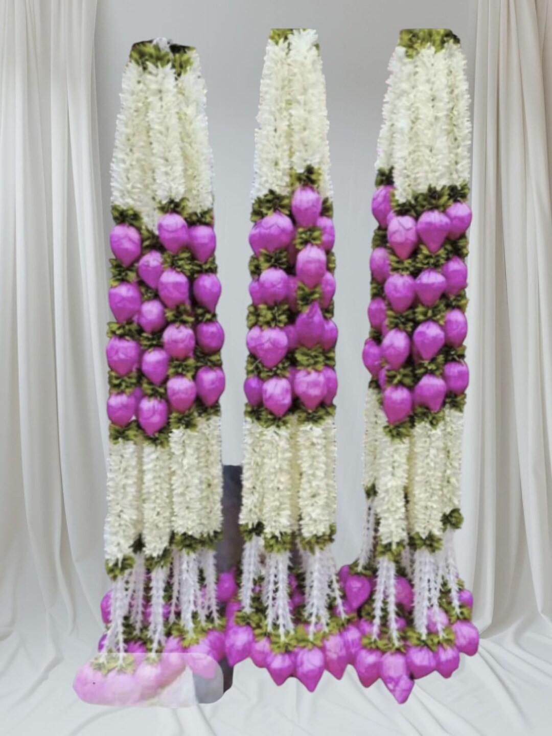 Indian Decor Fabric Garland With Lotus Buds for Home ,wedding Puja ...