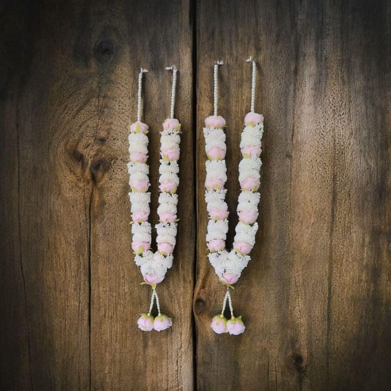 Pink and White Varmala, Wedding , Honor Mala, Nikah Garlands , Bride ...