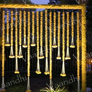 Haldi Set of Marigold Garlands for Wedding Decoration Haldi Mehndi ...