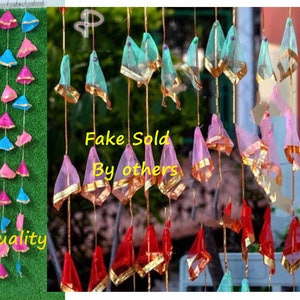 5 Feet Long Multicolor Frill Hanging Strings for Indian Decoration ...
