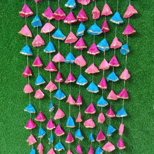 5 Feet Long Multicolor Frill Hanging Strings for Indian Decoration ...