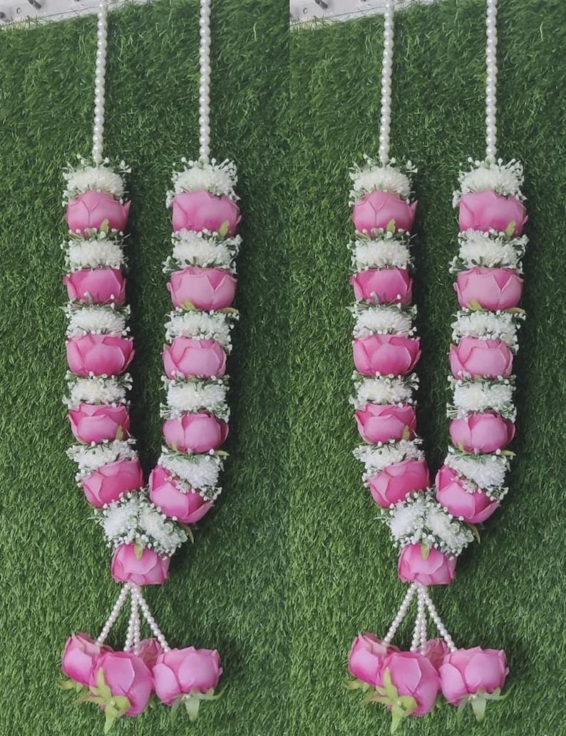 Bollywood Design Rose Varmala Garland, Baby's Breath, Asian Wedding ...