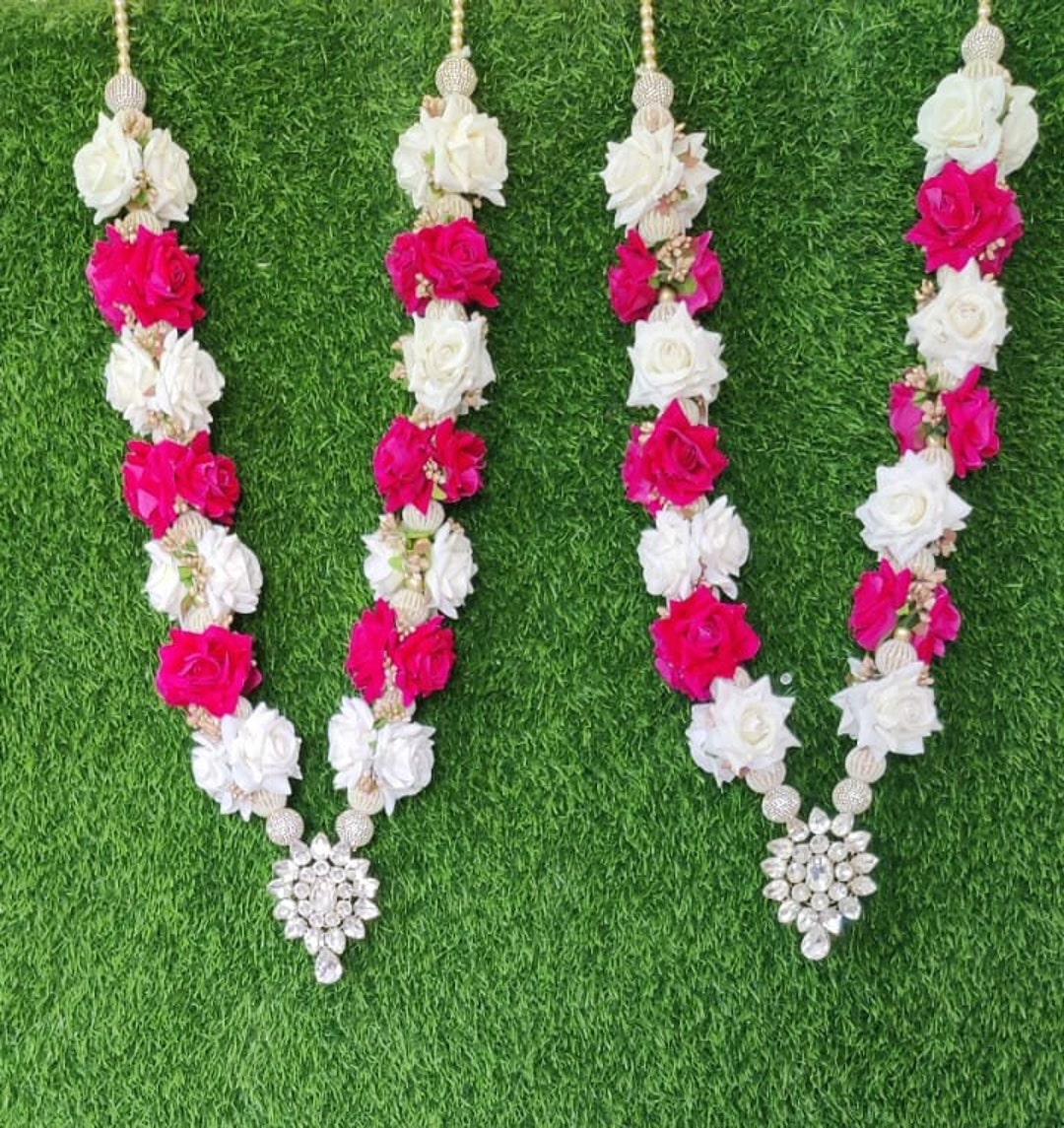 Pair of Rose Flower Varmala Milni Mala, Wedding Mala, Honor Mala ...