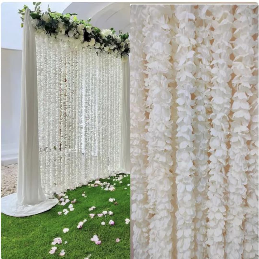 Nikah Pardah Partition of White Blossom Flower Garlands, Nikah Decor ...