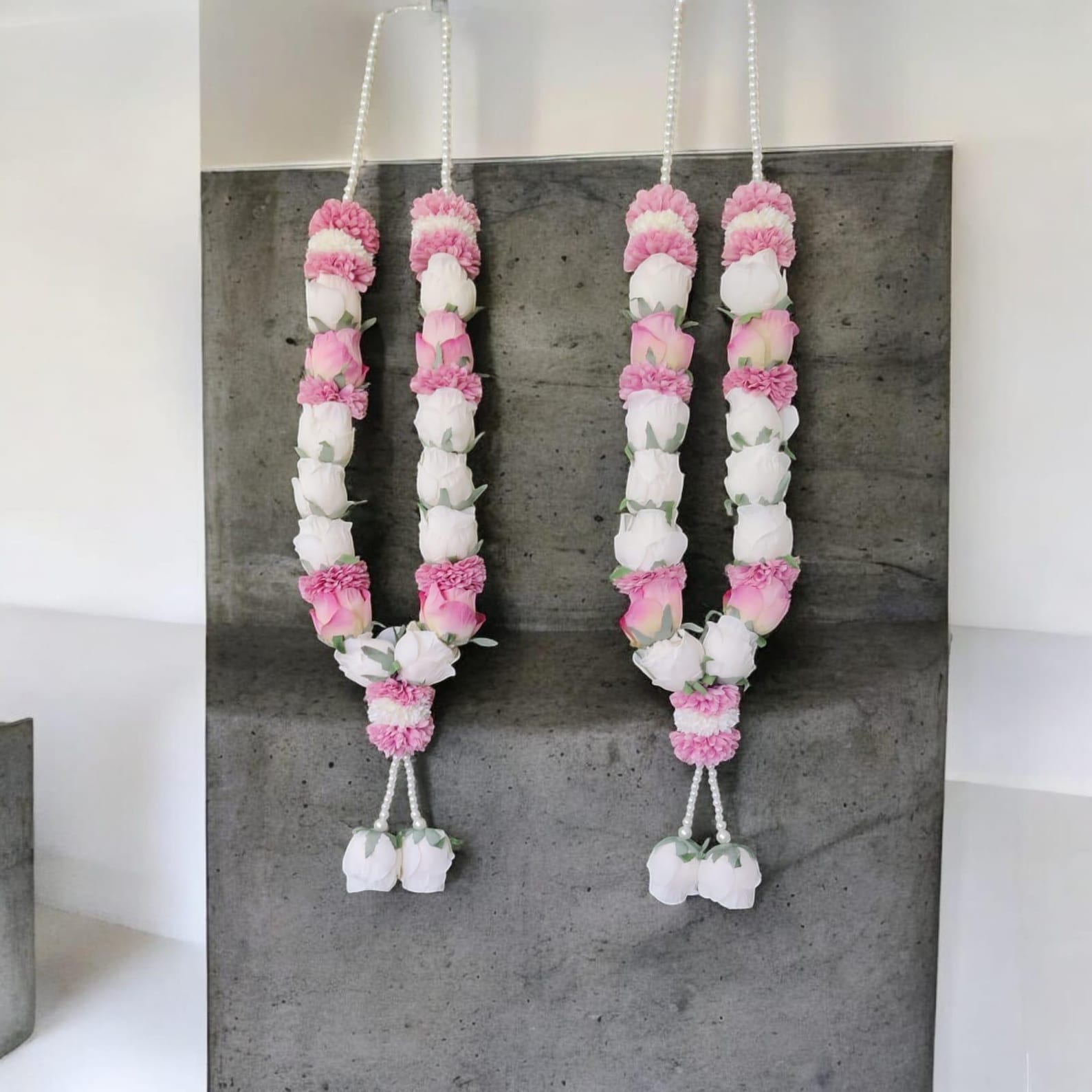 Pair of Artificial Rose Flower Varmala Welcom Wedding Mala,sagan Mala ...