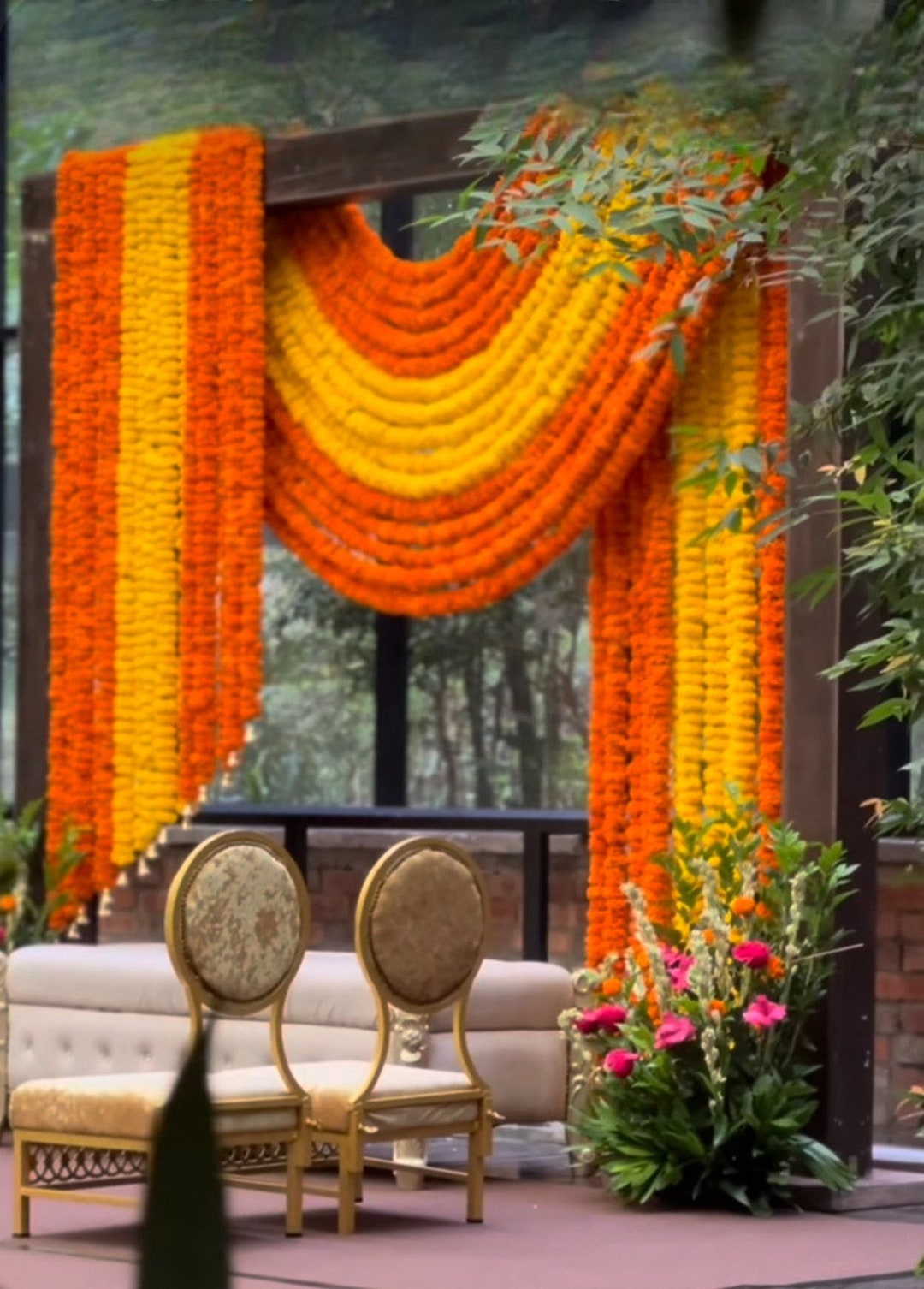 Buy 4 ,8, 10ft Marigold Flower Decoration Garland for Wedding ...